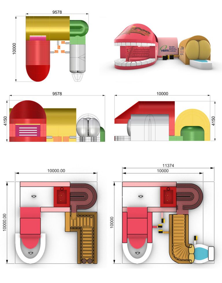 Inflatable Poo Palace provides awareness to digestive system.