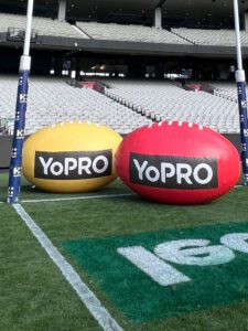 Giant Inflatable AFL Balls' unique halftime spectacle.
