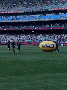Giant Inflatable AFL Balls' unique halftime spectacle.
