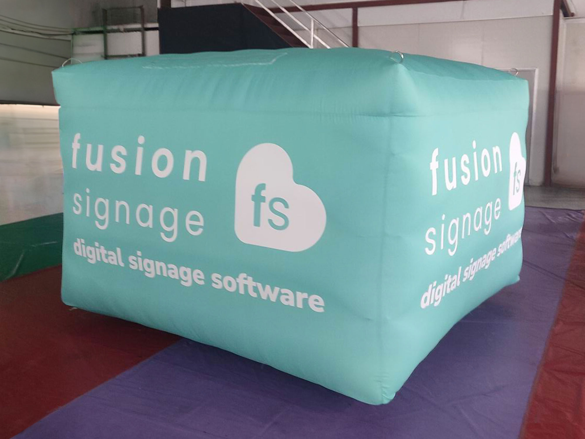 Inflatable Cube provides an attractive and efficient trade show display.