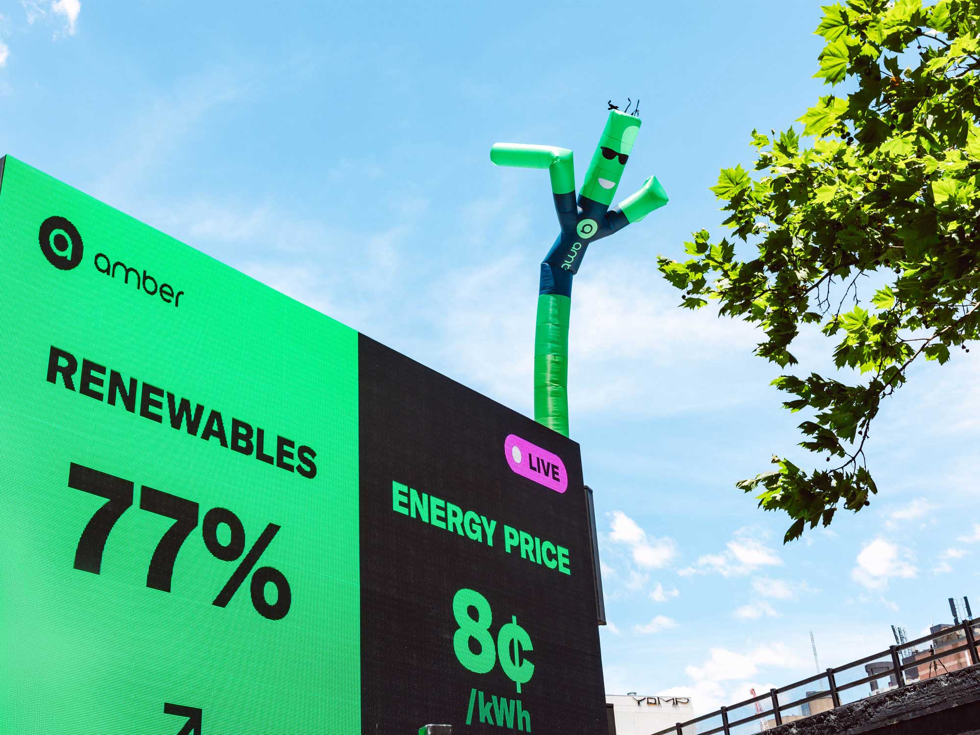 The World’s Tallest Inflatable Tube Man, designed for Amber Energy